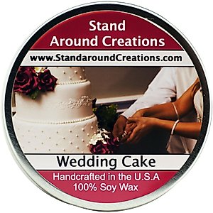 Premium 100% All Natural Soy Wax Aromatherapy Candle - 8oz Tin - Scent: Wedding Cake - A Decadent Blend of Moist Vanilla Cake, Cane Sugar and Creamy White Frosting.