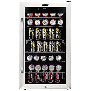 Whynter BR-1211DS Freestanding 121 Can Digital Control and Internal Fan & FWC-341TS 34 Bottle Freestanding Wine Refrigerator with Display Shelf and Digital Control, Stainless Steel, One Size