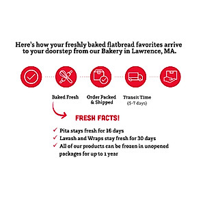 Joseph's Low Carb MINI Pita Bread 3-Pack, Flax, Oat Bran and Whole Wheat, 5g Carbs Per Serving, Fresh Baked (8 Per Pack, 24 MINI Pita Breads Total)