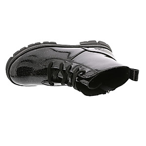 UGG Unisex-Child Ashton Lace Up Glitter Boot, Glitter-black, 2 Little Kid