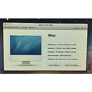 A1207 Intel CORE Duo 2.16GHz 3GB 250GB All-in-ONE Desktop, 20"