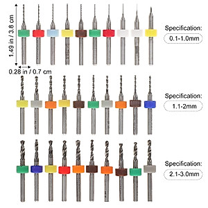DOITOOL 30pcs Jewelry Drill Micro Drill Bit Set Small Drill Bit Set for Rough Stone Print Circuit Board Jewelry Punching Engraving(0.1-0.3 mm)