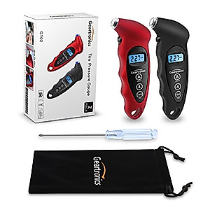Geartronics Digital Tire Pressure Gauge 150 PSI 4 Settings with Backlight LCD Tire Gauge for Cars, Motorcycles and Bikes with Non-Slip Grip, 2 Pack