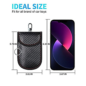 Faraday Bag for Key Fob - 2 Pack Faraday Cage Protector - Car RFID Signal Blocking - Anti-Hacking Case Blocker,Anti-Theft Pouch
