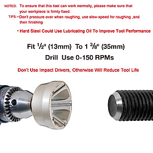 ORX PLUS TOOLS 2 PCS Deburring External Chamfer Tool, with HSS Blade and Tungsten Blade, Deburring Drill Bit, Remove Burr Tools Quick Release Shank Fits for 1/8"-3/8"(3mm-35mm)