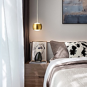 ADCTHOME Modern LED Dimmable Pendant Light fixtures,Mini Island Pendant Lighting for Kitchen Island Dinning Room,Bedroom,Bar, Kitchen Island Ceiling Hanging Light Fixtures(gold-3-Pack)