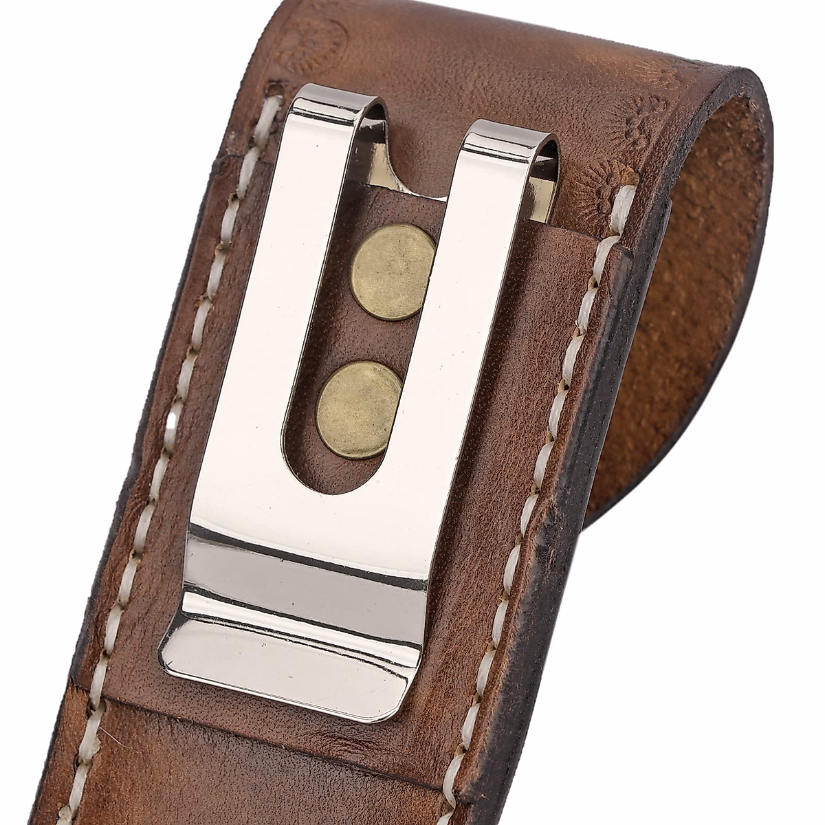 Tourbon EDC Leather Pocket Folding Knife Sheath Carrier Holster Flashlight Holder Case Wine Bottle Opener for Belt