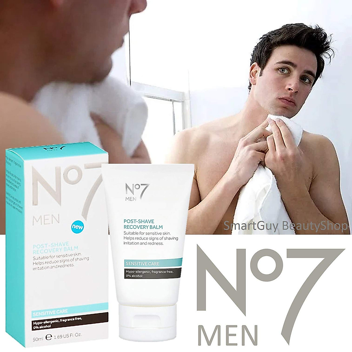 No7 Men Sensitive Care Post Shave Recovery Balm 1.7 oz.
