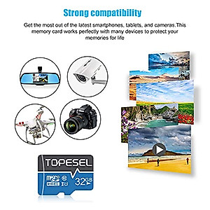 TOPESEL 32GB Micro SD Card 2 Pack Memory Cards Micro SDHC UHS-I TF Card Class 10 for Camera/Drone/Dash Cam(2 Pack U1 32GB)