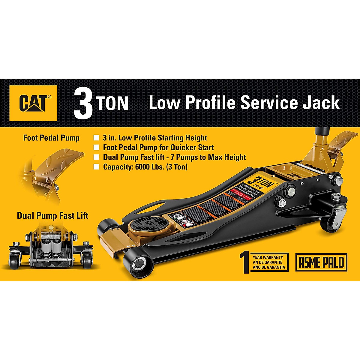 Cat 3 Ton Low Profile Service Jack - 240109