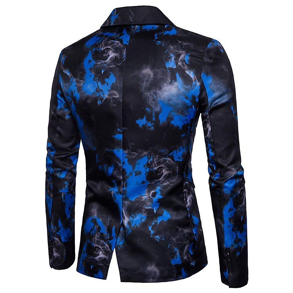 Mens Suit Jacket Slim Fit Printed One Button Floral Casual Blazer Sports Coat (Medium/ 38R,Blue 01)