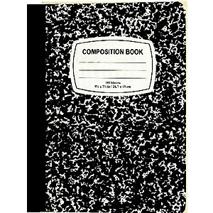 KCHEX Composition Book Wide-Ruled Notebook with 100 Sheets, Black Marble