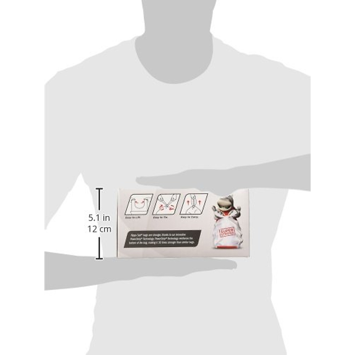 Hippo Sak Handle Trash Bag, with Power Strip, 13 Gallon Tall Kitchen, 90 Count