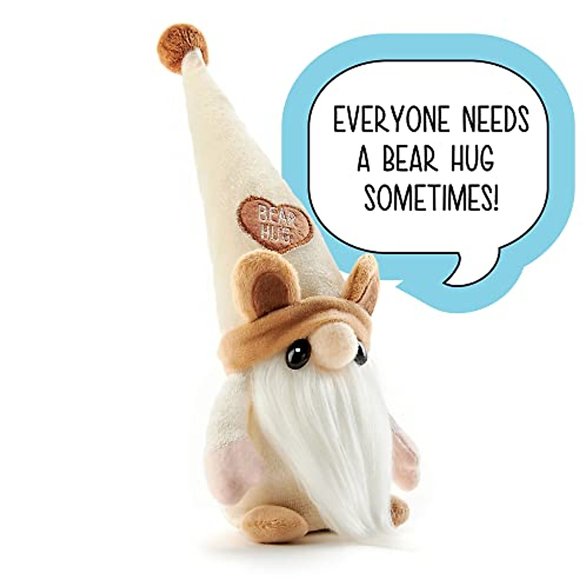 Hug Feel The Love - Quincey Bear Gnome - 9 Inch Swedish Tomte Plush Decor, Pocket Pal Gnomie Gift Ornament