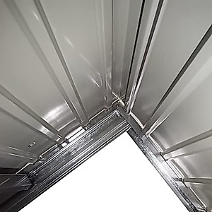 Outsunny 11' x 9' Steel Garden Storage Shed Outdoor Metal Lean to Tool House with Double Sliding Lockable Doors & 2 Air Vents, Blue