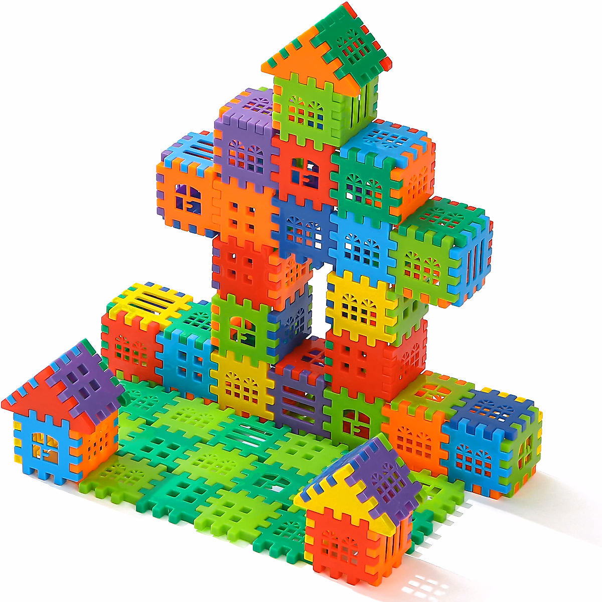 KUTOI Building Blocks – 100-piece Kids Builders Blocks Set with Storage Bag – Interlocking Building Blocks for Toddlers and Kids – Fun and Educational Toy Building Set for Skill Development