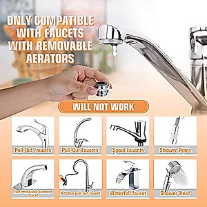 11 Pcs Faucet Adapter Kit, Brass Aerator Adapter Male Female Kitchen Sink Faucet Adapter to Garden Hose, Water Filter, Standard Hose via Diverter with Faucet Aerator and Thread Seal Tape