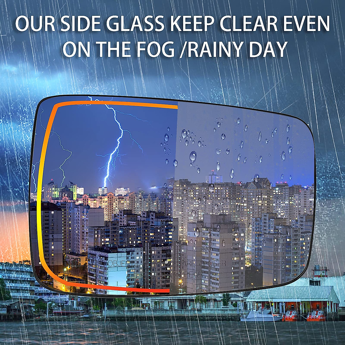 Passenger Right Side Heated Mirror Compatible with 2009-2018 Dodge Ram 1500, 2500 Mirror Glass - Exterior Side View Convex Mirror - Replace# 68079362AA, 68050298AA