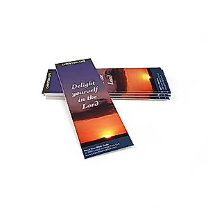 Christian Bookmark with Bible Verse, Pack of 25, Christian Life Themed, Delight Yourself in the Lord, Psalm 37:4-5