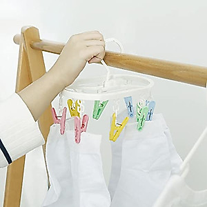 Clips Drip Hanger, Oval Shape Clips Drip Hanger Moisture-Proof Plastic Rotating Hooks Underwear Drying Rack Household Supplies Sock Drying Hanger