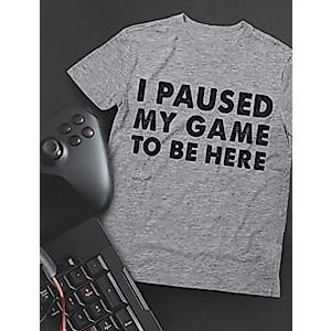 I Paused My Game to Be Here Shirt Funny Video Gamer Gift Geek T-Shirt T-Shirt 3X-Large Gray