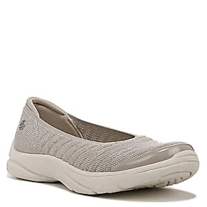 BZees Women's Legato Slip-On Flat Ballet, Taupe, 9