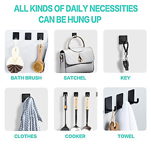 Adhesive Hook Black 4 Pack