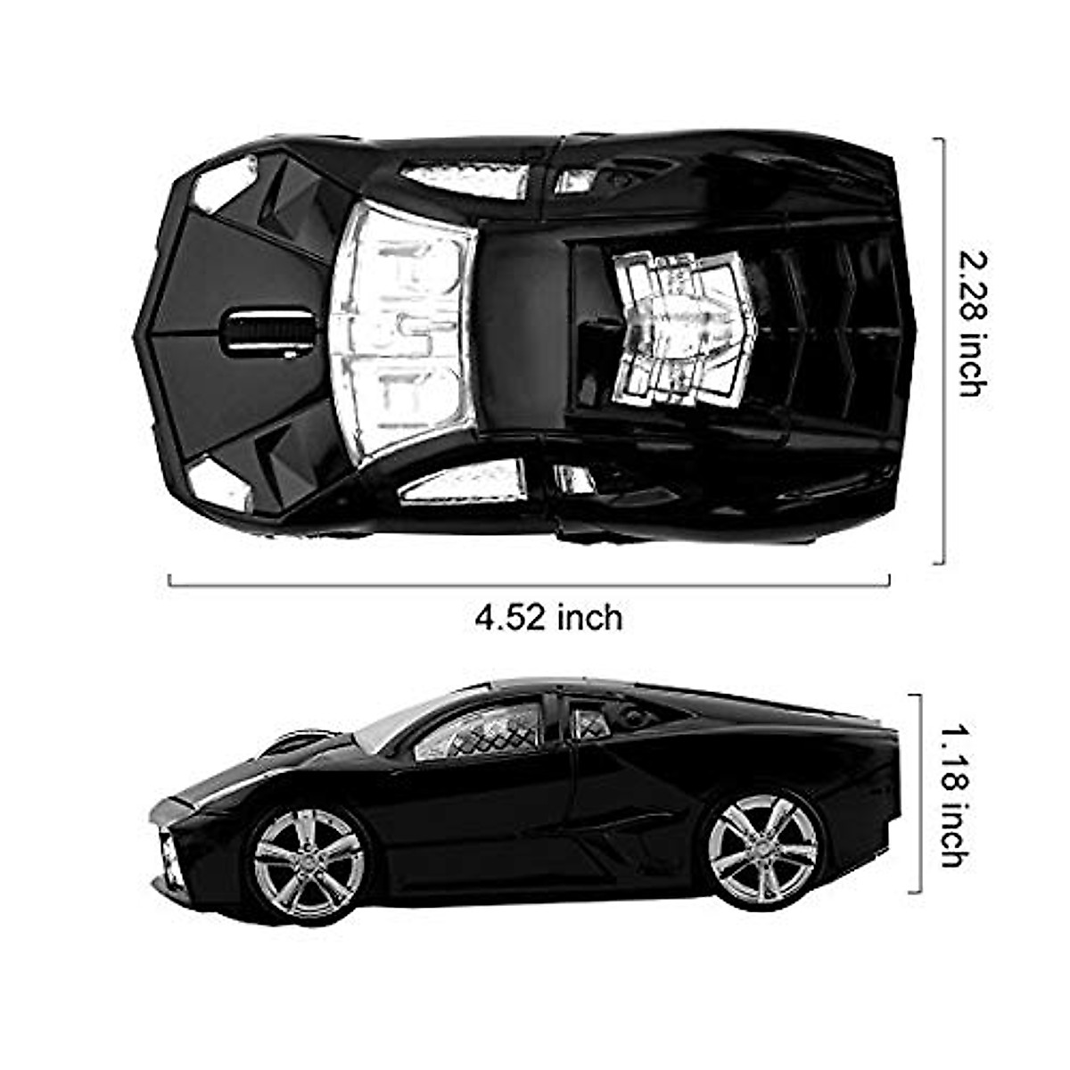 Jinfili 2.4GHz Sports Car Wireless Mouse Optical Cool 1600DPI 3D USB Wireless Gaming Mice for Pc Laptop Windows 10