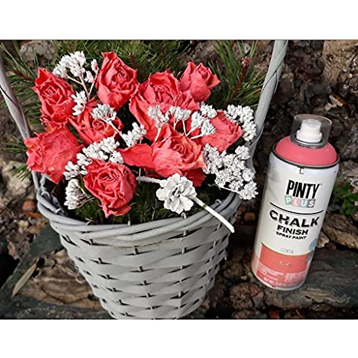 Chalk Finish Spray Paint - 11.8oz Water Based, Ultra Matte. Made With Real Chalk. Multiple Applications Including Furniture & Arts and Crafts. CK788 Broken White