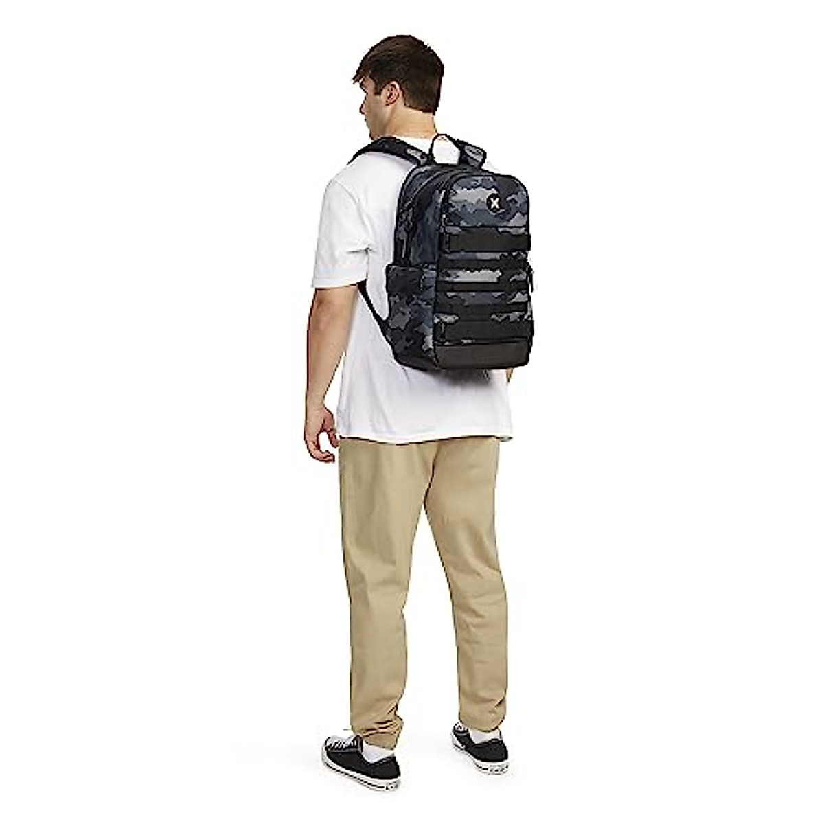 Hurley Mens Skateboard Backpack, Grey Camo, One Size