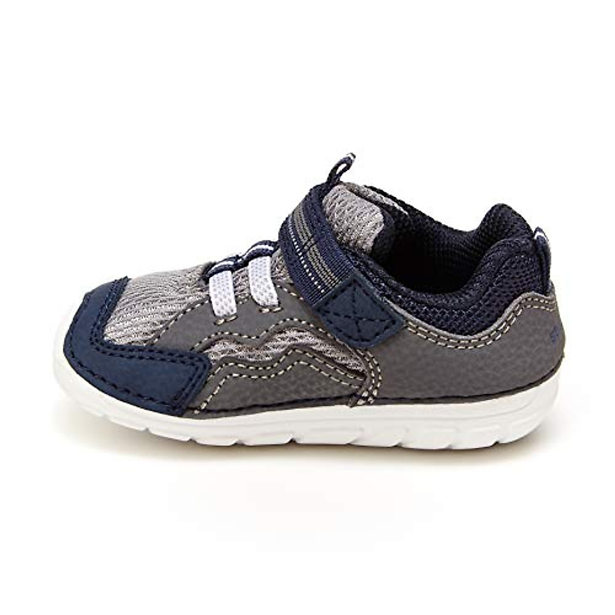 Stride Rite baby boys Soft Motion Kylo Sneaker, Navy/Gray, 6 Wide Toddler US