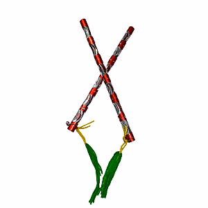 JAGMOR Navratri Special dandiya| Metal Aluminum Navratri Raas Garba Dandiya Sticks, 2 Small Pair, Yellow-Red Color, Pack of 4