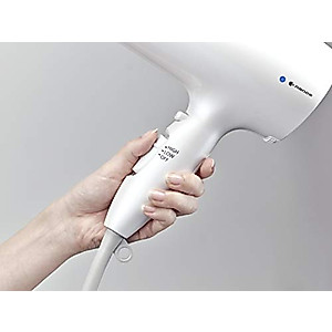 Panasonic Nanoe Salon Hair Dryer with Oscillating QuickDry Nozzle, Diffuser and Concentrator Attachments, 3 Speed Heat Settings for Easy Styling and Healthy Hair - EH-NA67-W (White)