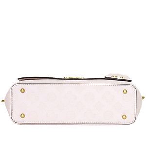 GUESS womens Zanelle Top Handle Flap, White Logo, one size US