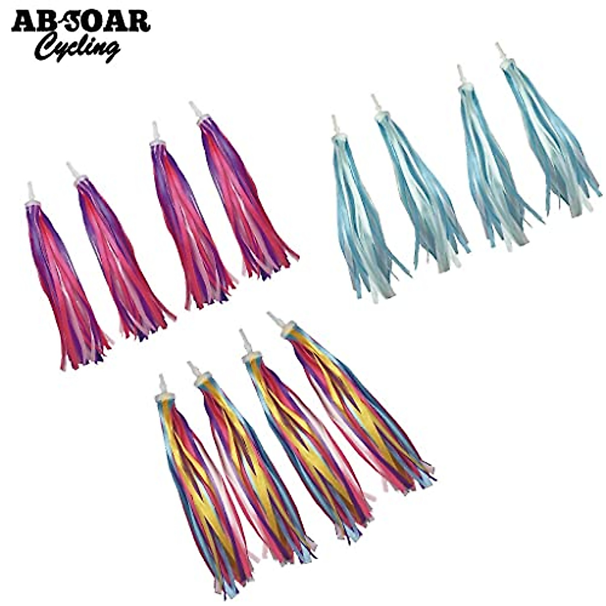 ABSOAR Cycling Colorful Bike Streamer Girls Boys Kids Bicycle Tassel Ribbon Handlebar Scooter Streamers 2 Pairs, Purple Rapunzel