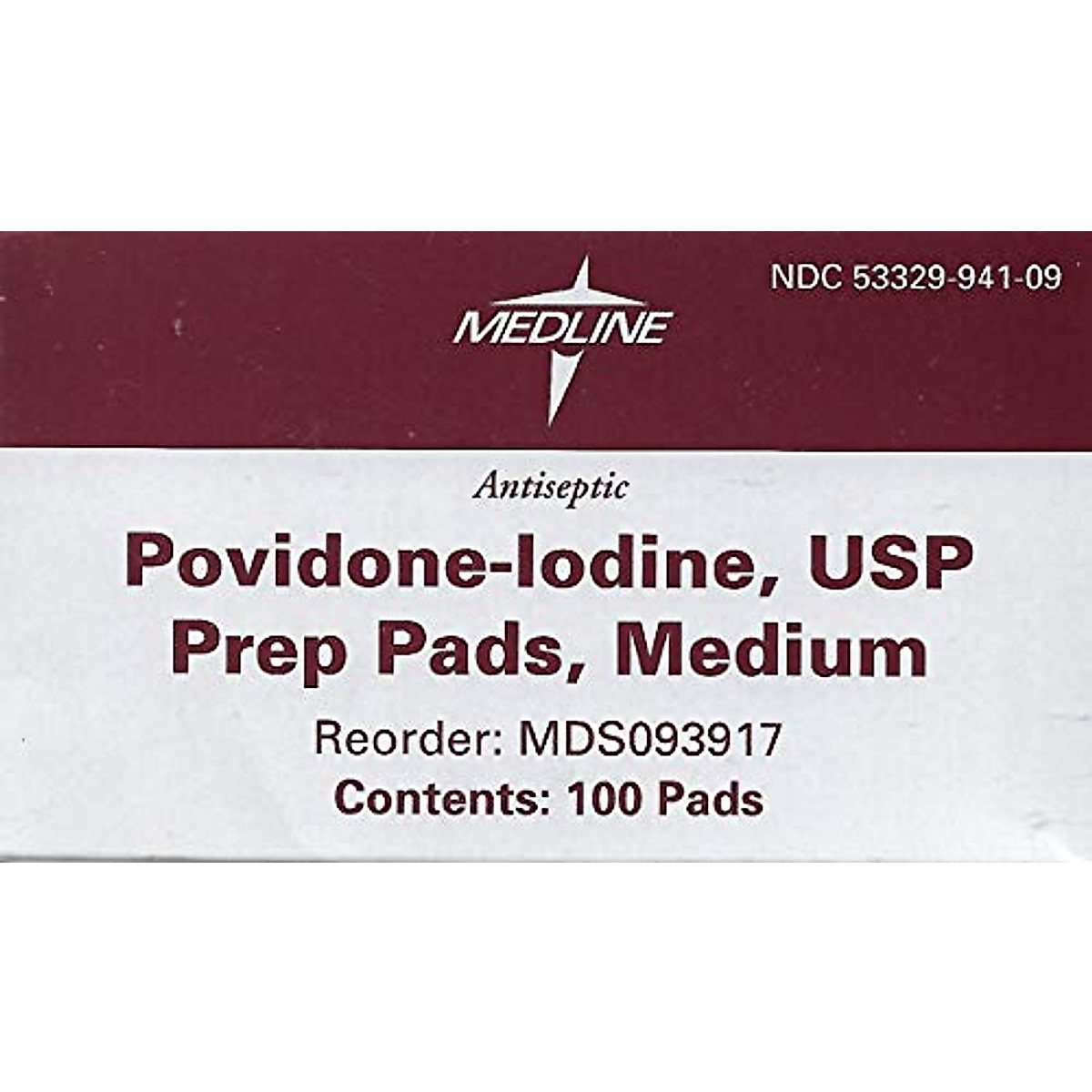 Medline Pad, Prep, Povidone/Iodine, Medium (Pack of 100)