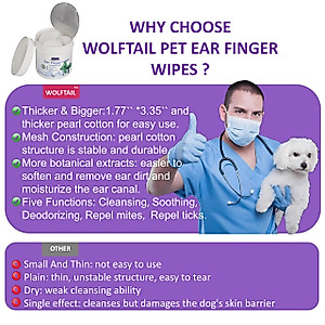 Wolftail Dog Eye Wipes & Dog Ear Wipes & Dog Ear Cleaner