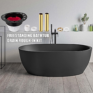 RANSOTO Freestanding Bathtub Drain Rough-in Kit with Brass Tail Pipes and Plastic Adapter Compatible with Island Bathtub, Standard bathtub, Floor Mounted Bathtub and Copper Bathtub