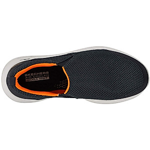 Skechers Men's GO Walk Evolution Ultra-Impeccable Sneaker, Charcoal/Orange, 11 X-Wide