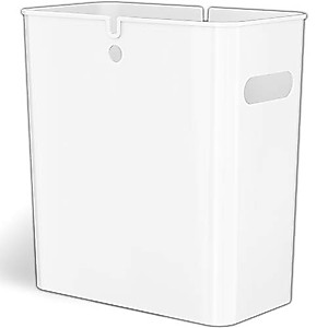iTouchless SlimGiant 4.2 Gallon Slim Trash Can with Handles, 16 Liter Plastic Small Wastebasket Hanging Garbage Bin, Magazine / File Folder Storage Container for Home, Office, Bathroom, Kitchen, White