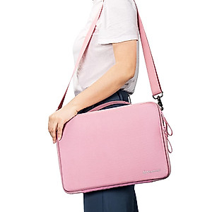 Smatree Hard Shell Carrying Case Compatible for 14 inch MacBook Pro 2024/2023 A2918/A2992/A2779,13 inch MacBook Air 2024/2022 A3313/A2681,13 inch iPad Pro M4 2024, Laptop and Tablet Shoulder Bag(Pink)