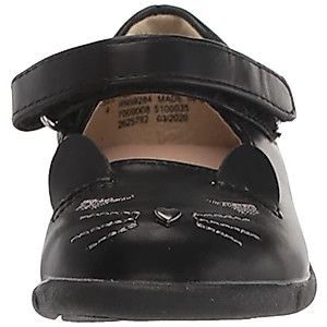 The Children's Place,baby-girls,Cat Strap Ballet Flats,and Toddler Uniform Embroidered Cat Shoes,Black Cat,6 Toddler