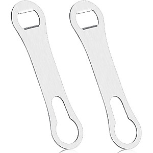 2 Pieces V Rod Bottle Opener and Pour Spout Remover Flat Metal Bar Speed Key Opener Stainless Steel Dog Bone Wine Bottle Opener for Bartenders Home Kitchen (Silver)