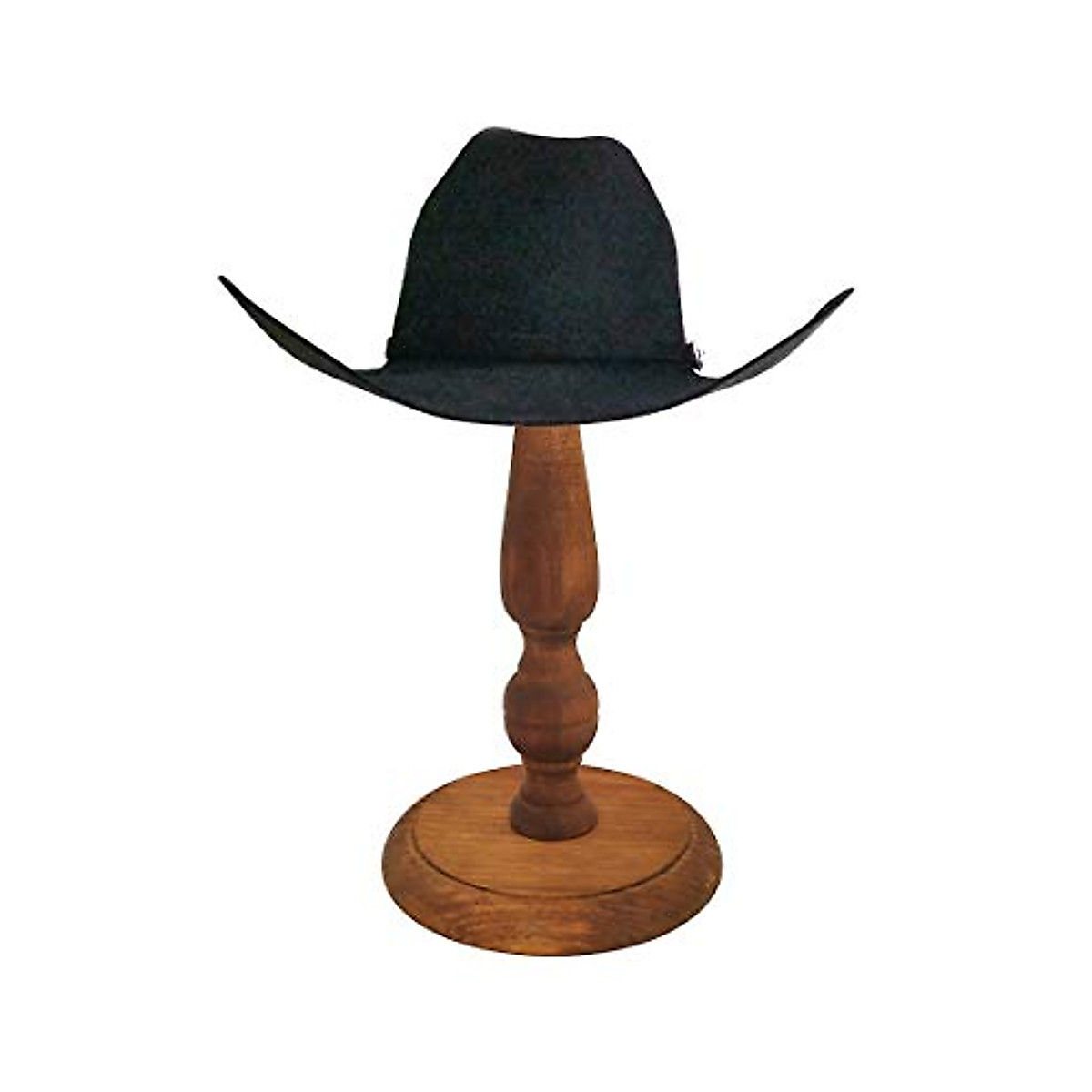 Owlgift Rustic Brown Vintage Style Wood Hat Stand, Wig Holder Display, Helmet Organizer Storage