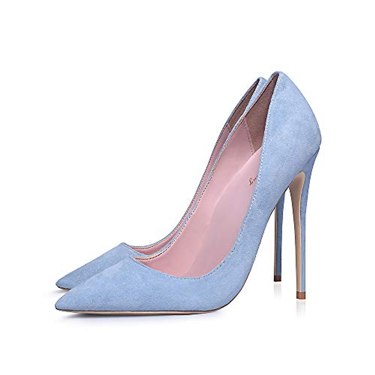 Elisabet Tang High Heels, Women Pumps Pointed Toe Stilettos 4.7 inch/12cm Sexy Heels Party Shoes LB 9 Light Blue
