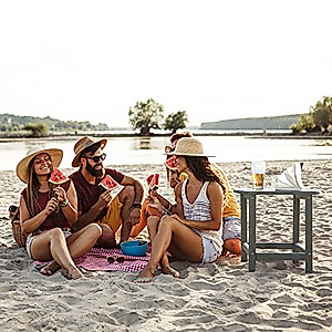 DAILYLIFE Side Table, Plastic Outdoor Adirondack End Table, Patio Coffee Table, Weather Resistant, Pool Composite Outdoor Tables for Patio Deck Garden, Backyard & Lawn Furniture