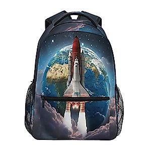 Kcldeci Space Shuttle Laptop Backpack Student Backpacks School Bag Bookbag Travel Daypack Shoulder Bag Fits 14inch Laptop