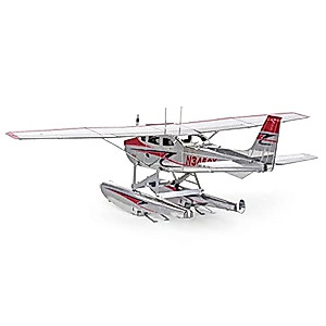Metal Earth Fascinations Cessna 182 Floatplane 3D Metal Model Kit Bundle with Tweezers