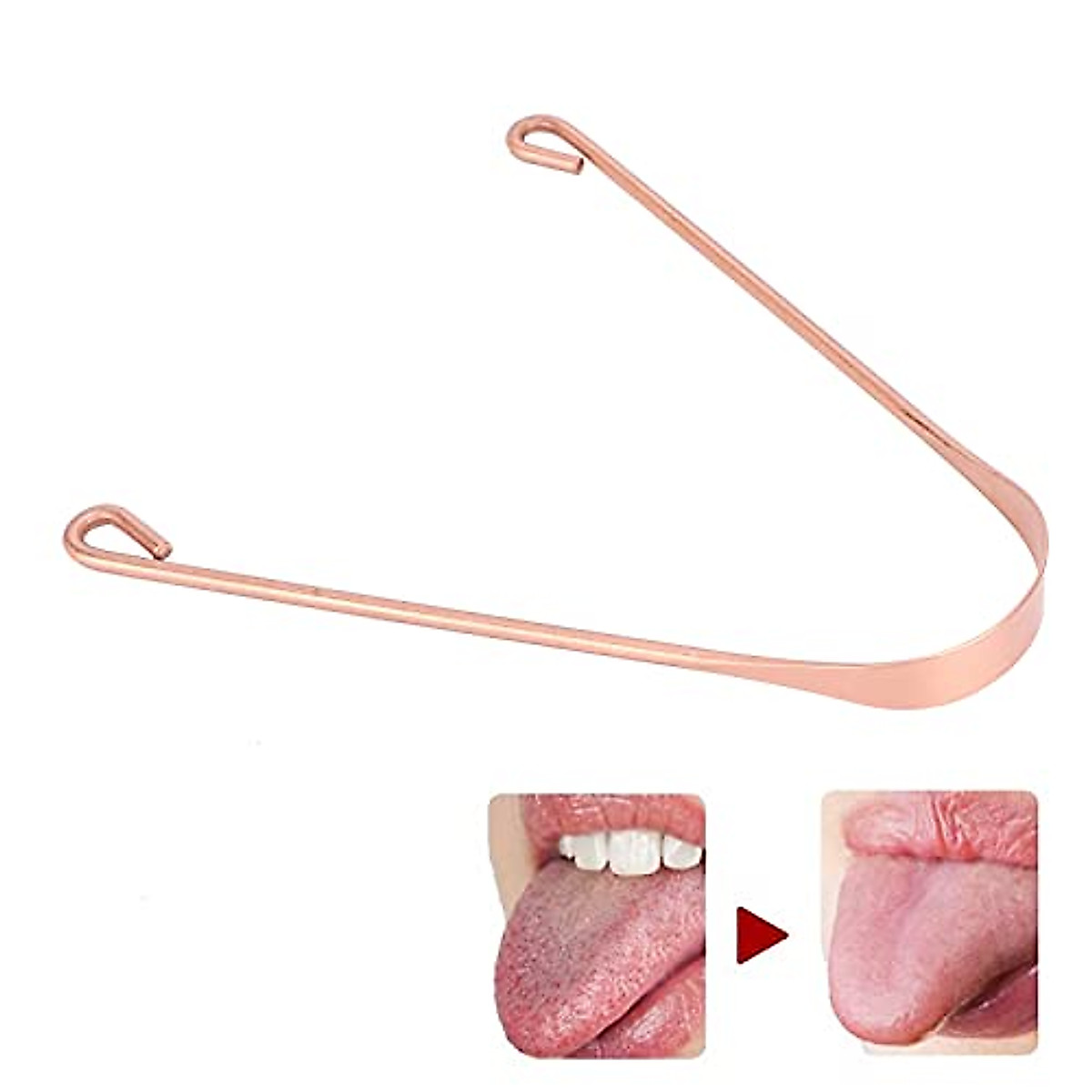 Tongue Scraper Bad Breath Treatment Pure Copper Tongue Cleaner Easy to Use Tongue Scraper for Adults U Shaped Tongue Scrubber Tongue Cleaner Maintain Oral Hygiene Scraper