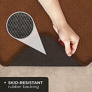House, Home and More Skid-Resistant Carpet Indoor Area Rug Floor Mat - Toffee Brown - 3 Feet X 5 Feet